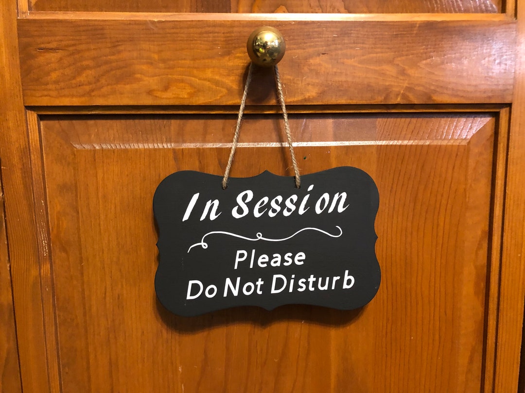 In Session Please Do Not Disturb. Wood, Hand Painted, Hanging. Vinyl ...