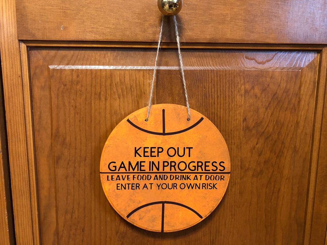 Basketball Keep Out Game in Progress Leave Food and Drink at | Etsy