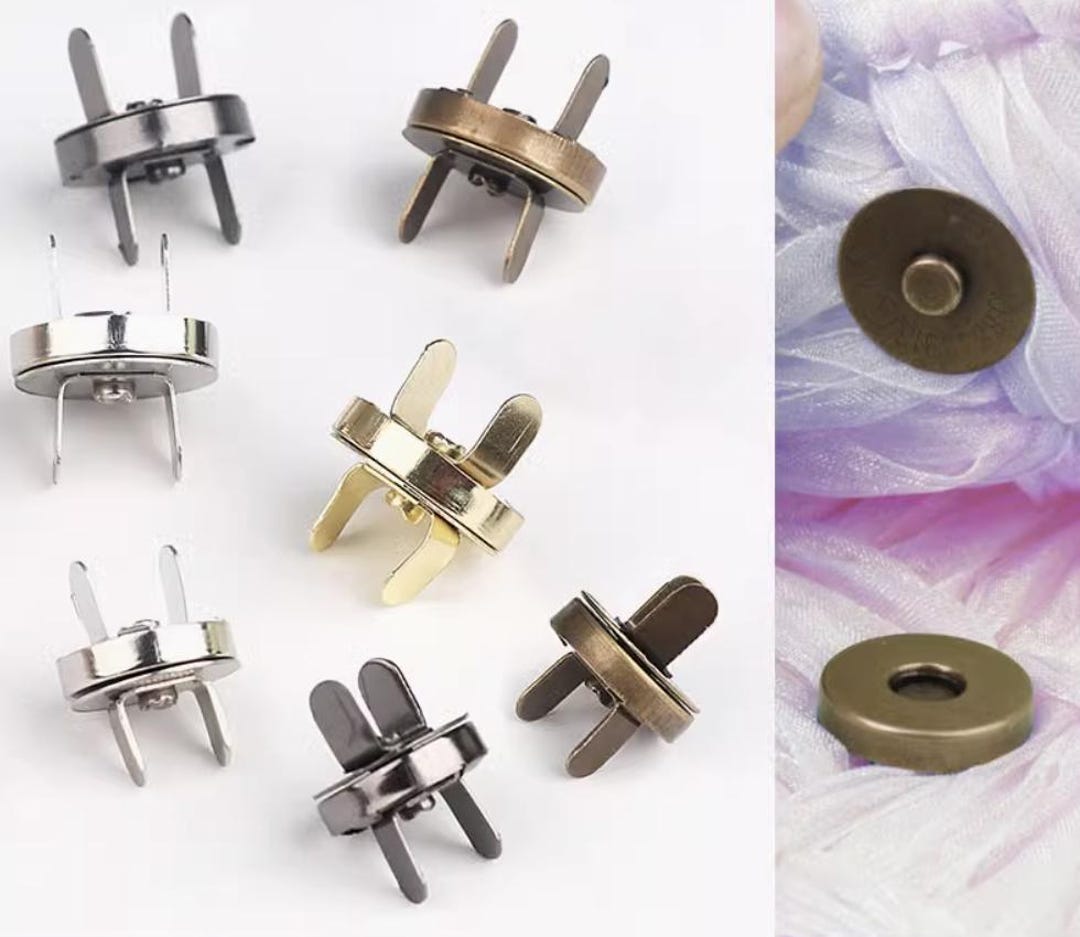 Metal Magnetic Snap Fastener, Iron Clasp, Hidden Magnetic Button, DIY ...