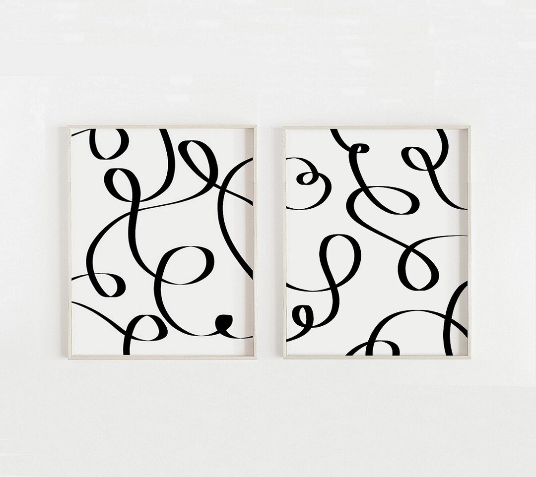 Printable Art - Swirls, Set of 2 Digital Prints (version B) - Etsy
