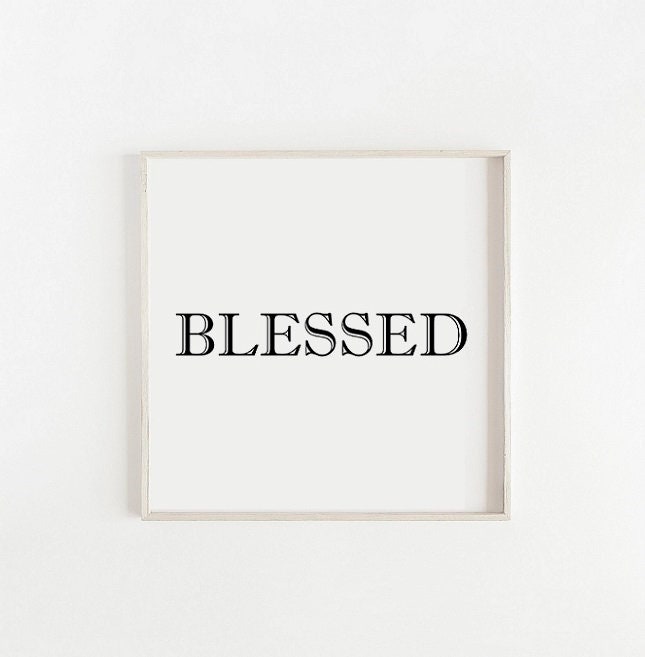 Blessed Printable Art Digital Wall Decor Minimalist One - Etsy