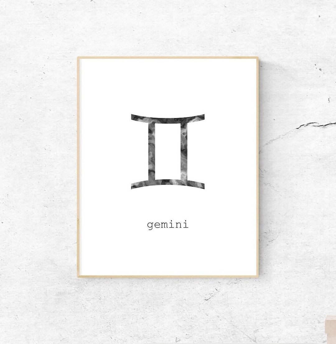 Gemini Printable Art - Zodiac Sign Horoscope Wall Decor - Etsy