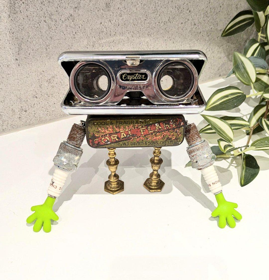 Junkbot Robot. Steampunk. Eco-friendly. Quirky and Unique. Free Postage ...