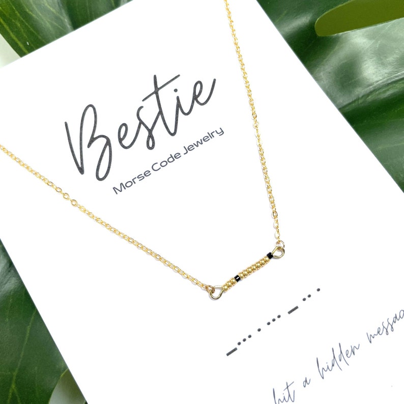 Bestie Morse Code Necklace, Best Friends Jewelry Gift, Bff Gift ...