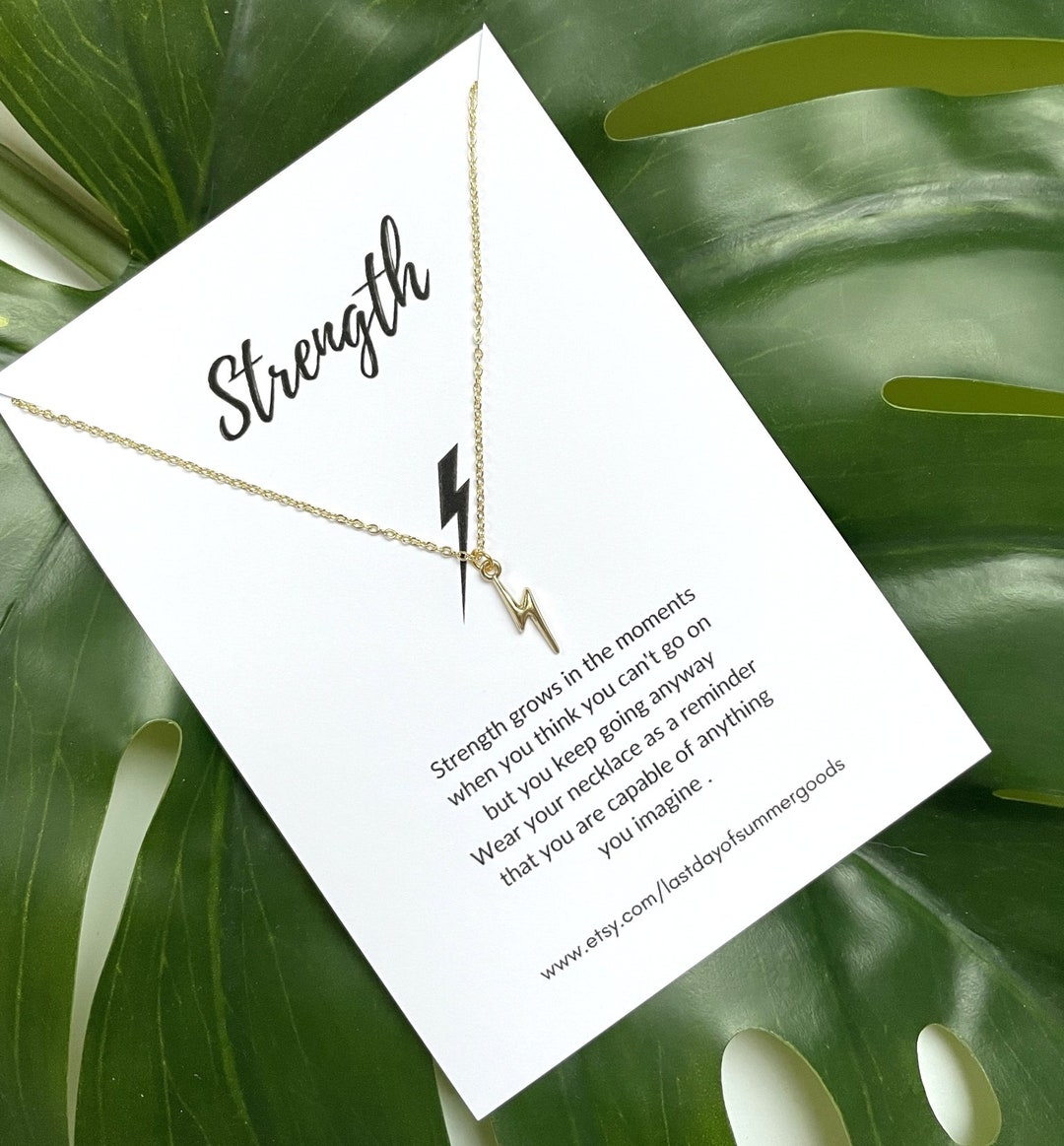 Lightning Bolt Necklace, Minimalist Thunder Necklace, Strength Necklace ...