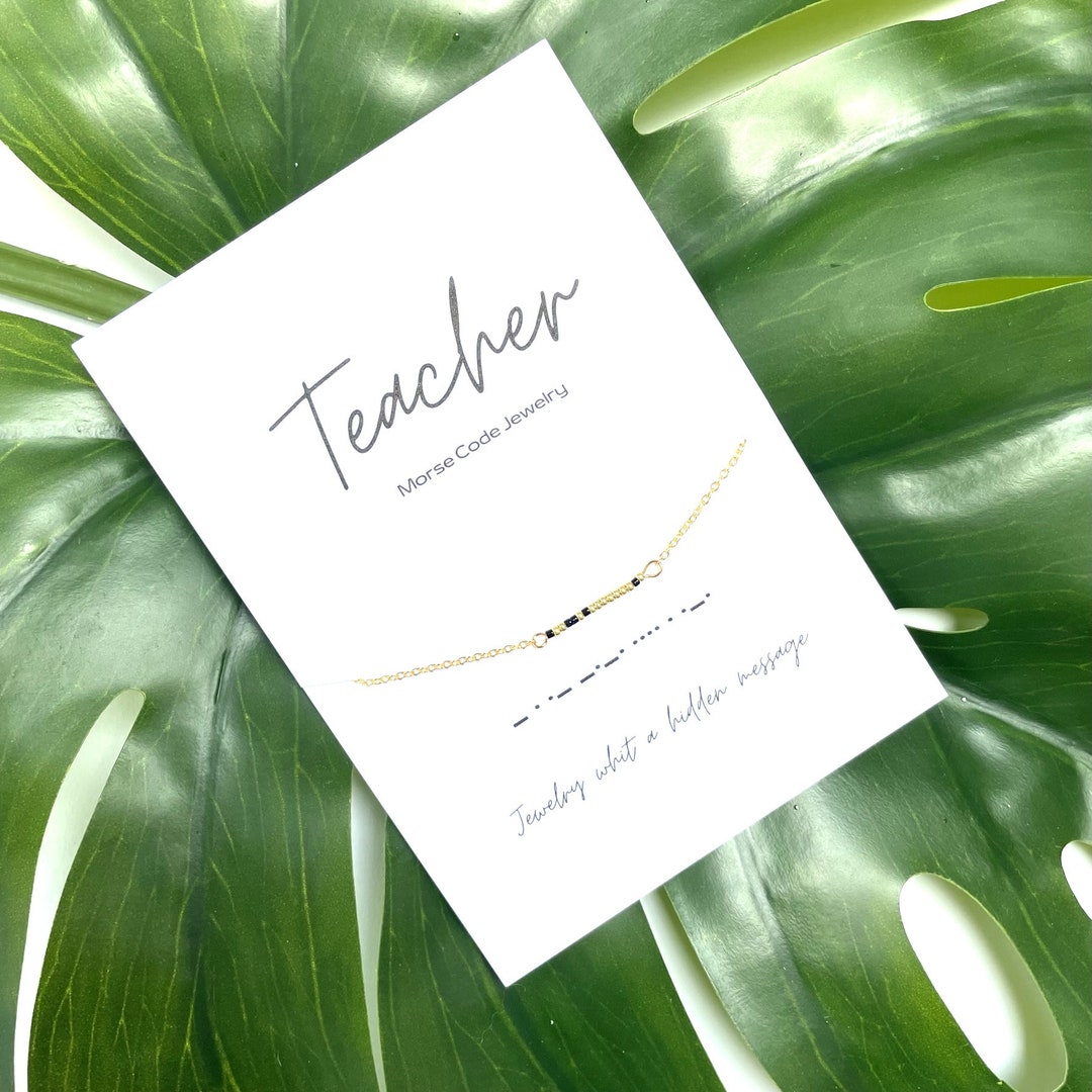 Teacher Morse Code Bracelet – Graduation Gift for Teacher, Personalized Teacher Jewelry ...