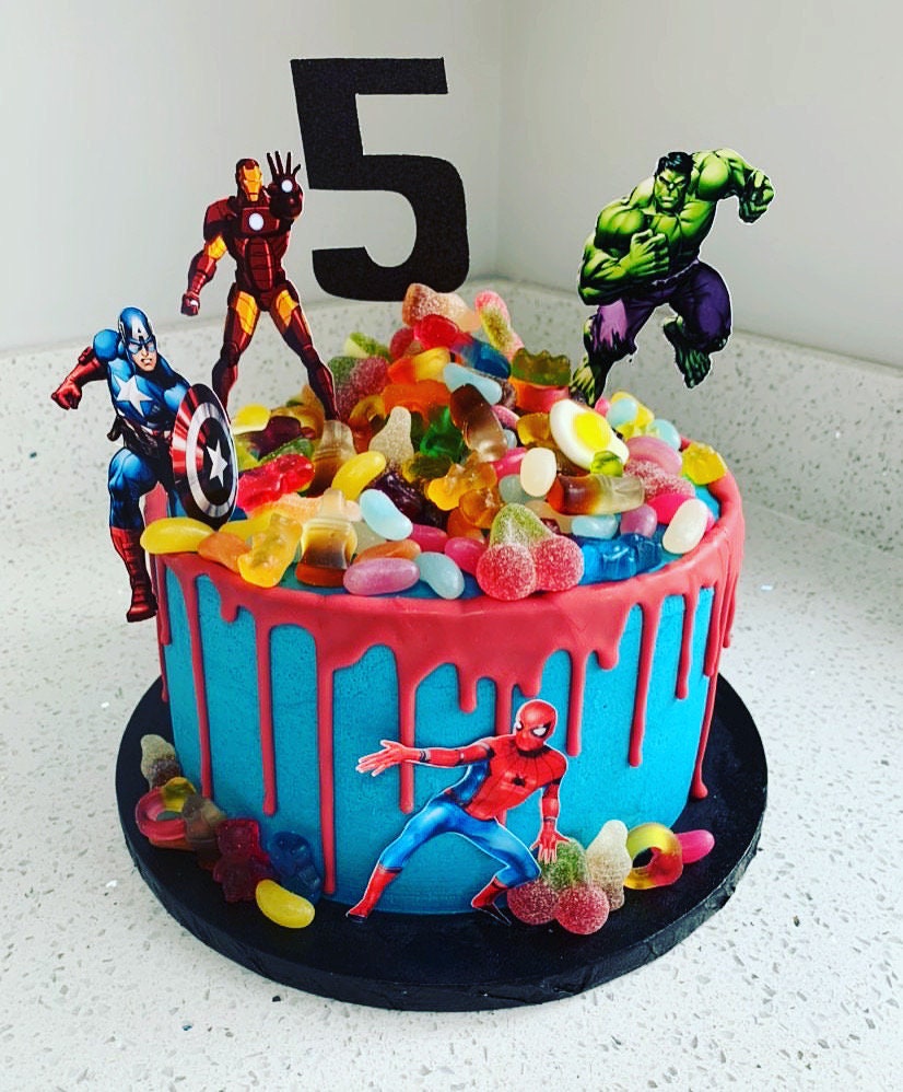 Marvel Cake Toppers Marvel Cupcake Toppers Avengers Birthday | Etsy