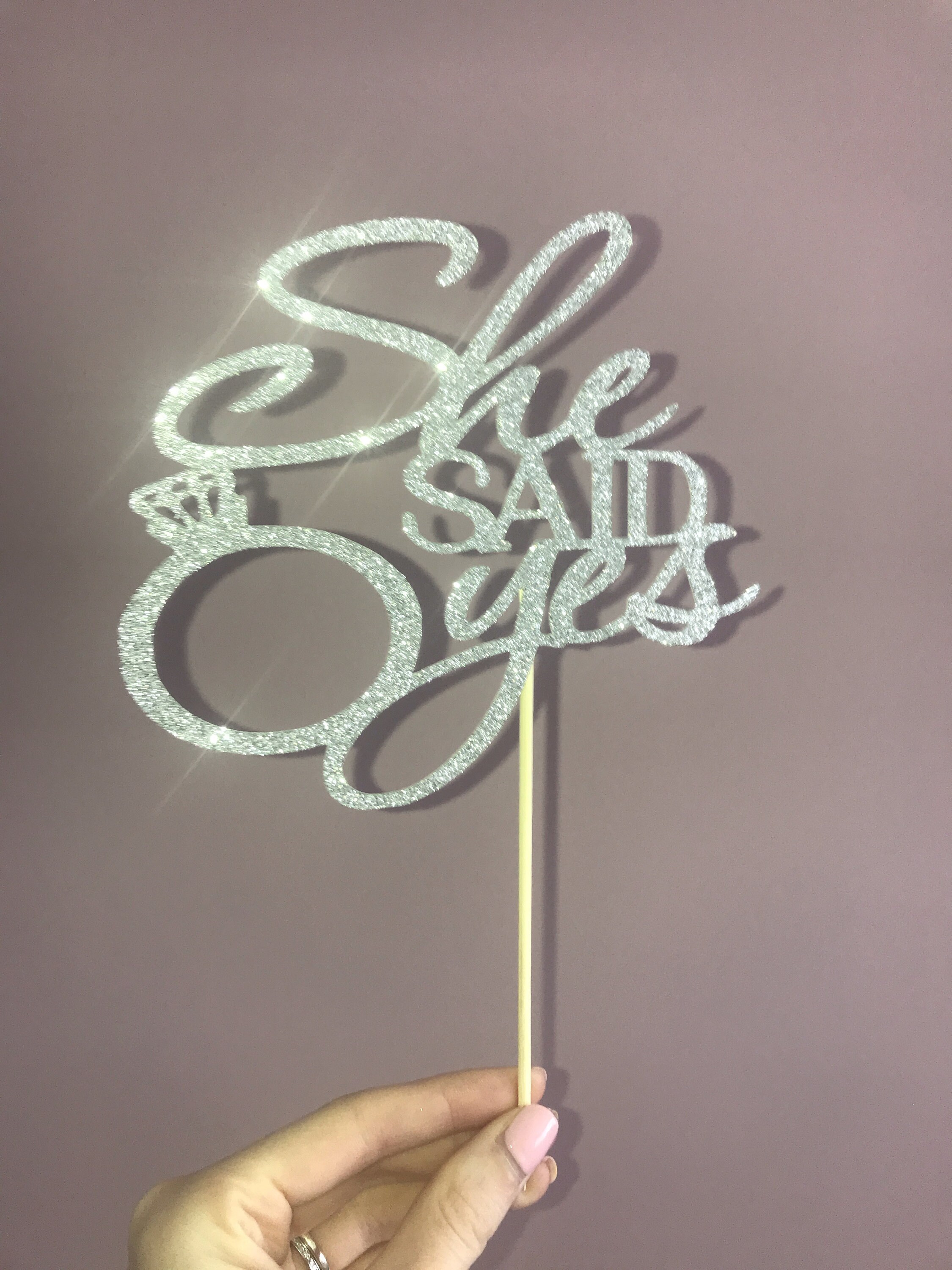 She Said Yes Cake Topper Engagement Cake Topper Engagement | Etsy UK