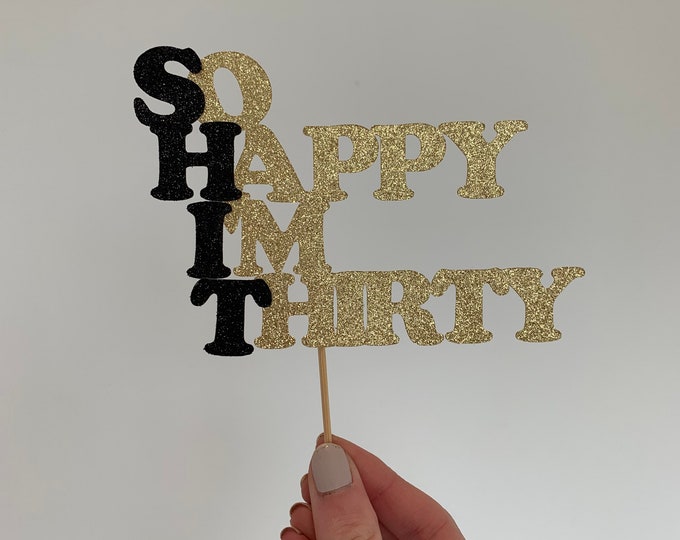 So Happy Im Thirty Cake Topper 30th Birthday Cake Topper - Etsy