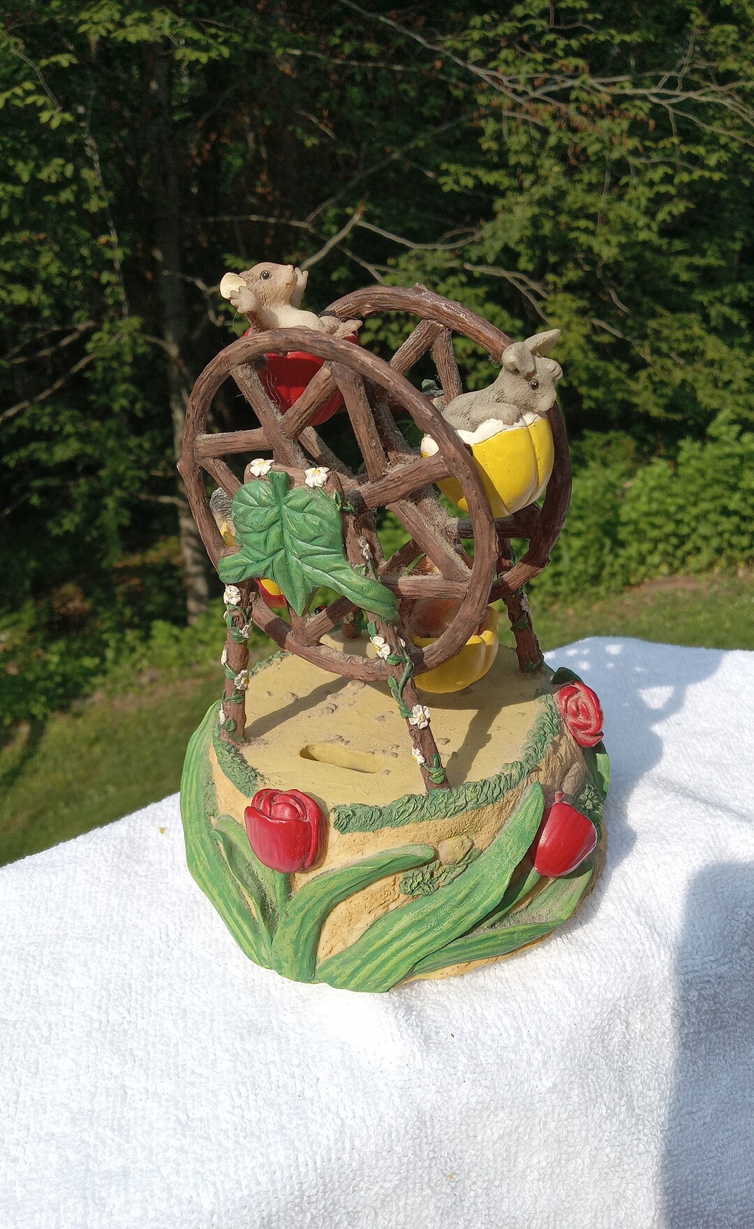 Vintage Fitz and Floyd 1998 Tulip Ferris Wheel Music Box - Etsy