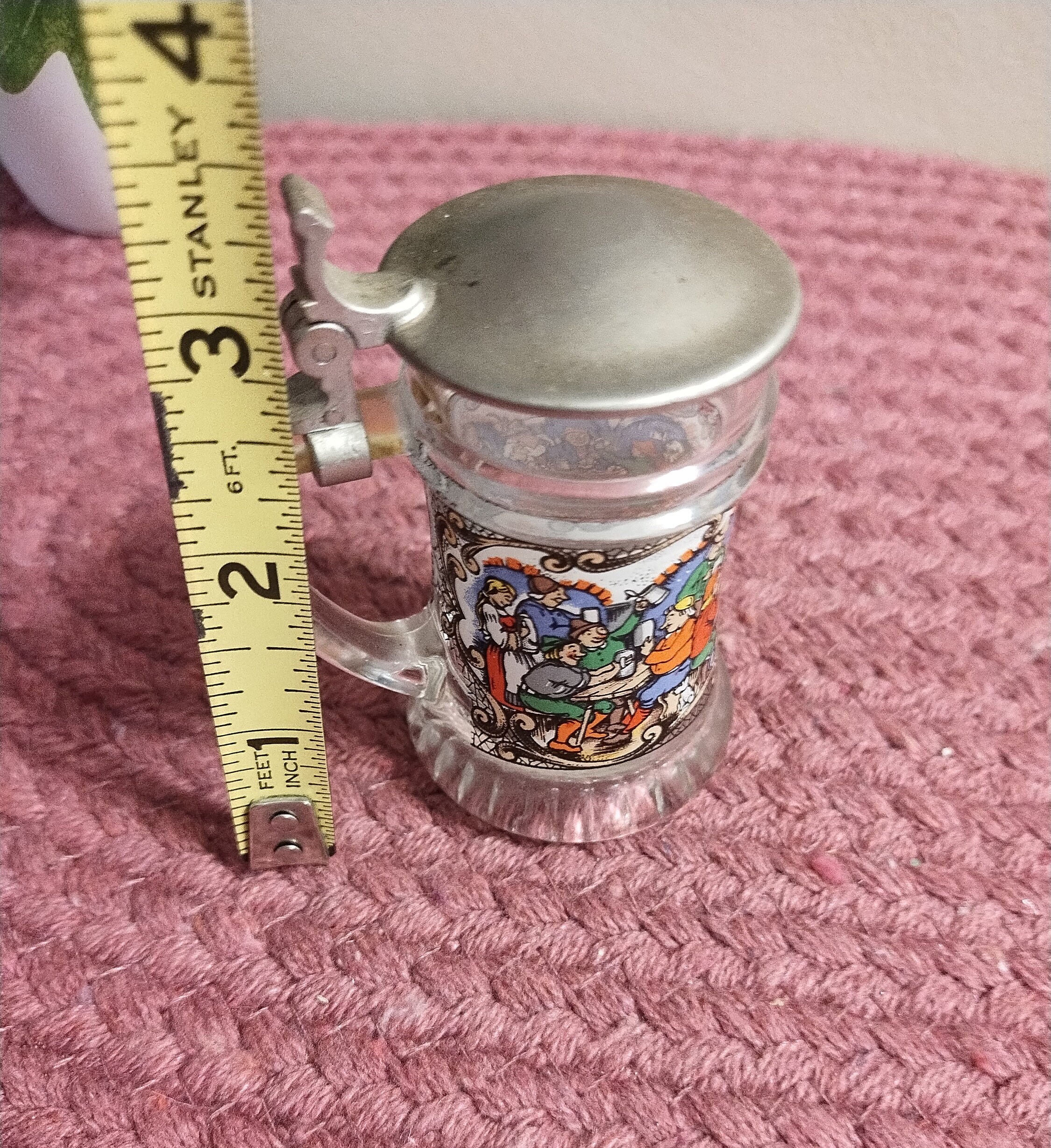 Vintage BMF Scnapskrugerl Glass Mini German Stein With Pewter Lid - Etsy