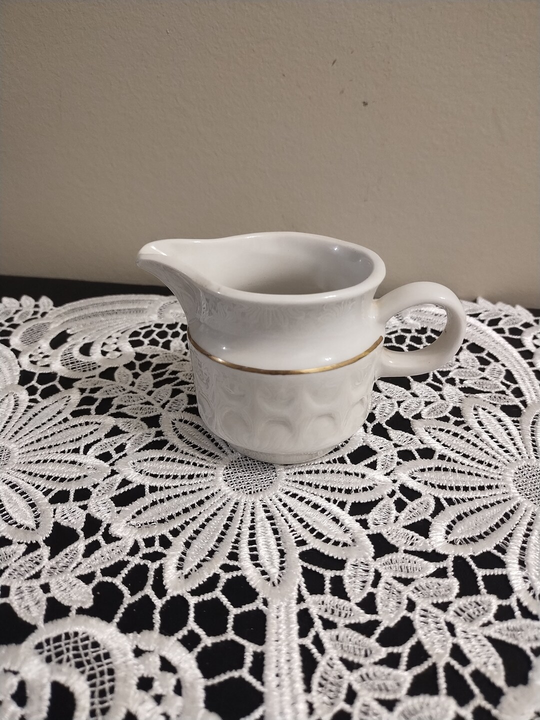 Mayer China Co Sculptura Gold Trimmed Creamer - Etsy