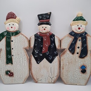 Wood Folding Snowmen Trio - Etsy