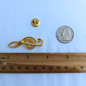Vintage JJ Treble Clef Lapel Pin Gold Tone G Clef Musical Notation Pin ...