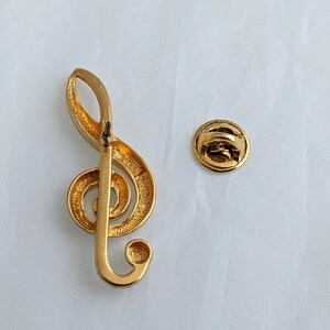 Vintage JJ Treble Clef Lapel Pin Gold Tone G Clef Musical Notation Pin ...