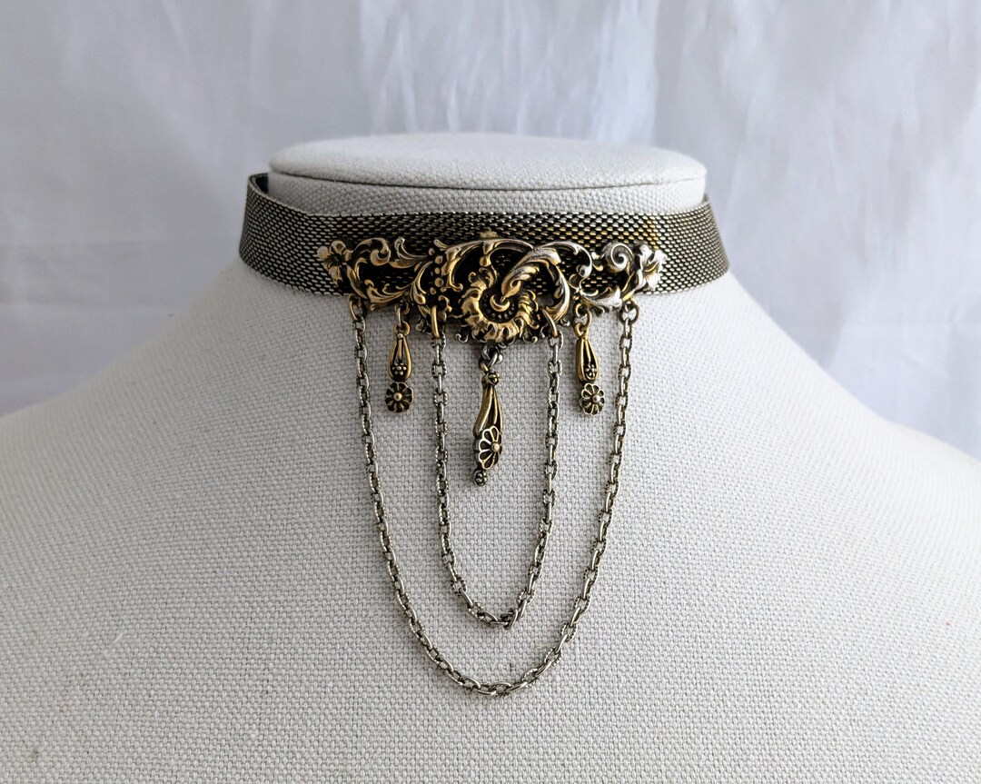 Victorian Revival Mesh Choker Vintage 20th Century Mesh Dog Collar ...