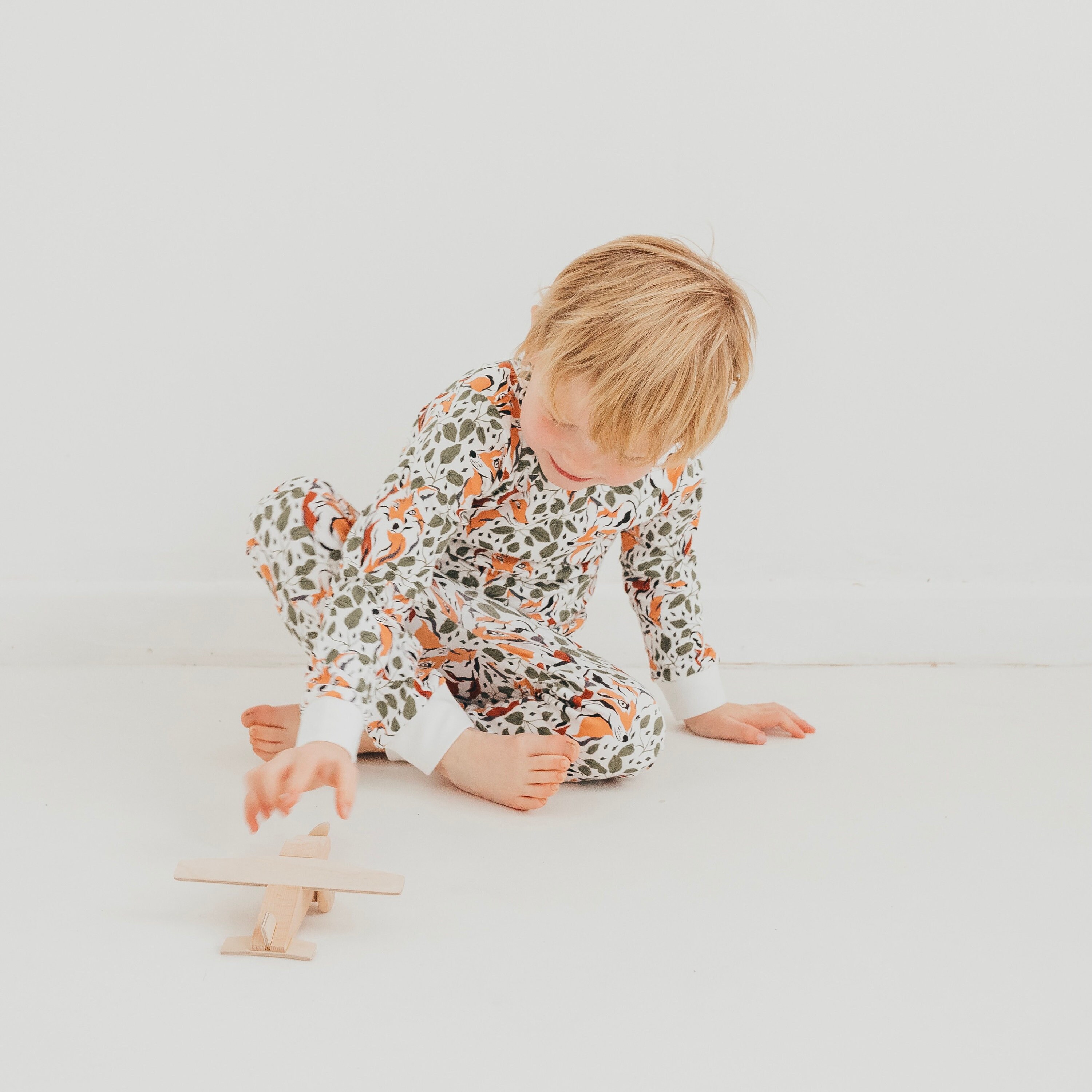 Unisex Kids Organic Fox Pyjamas / Nightwear Set - Etsy UK