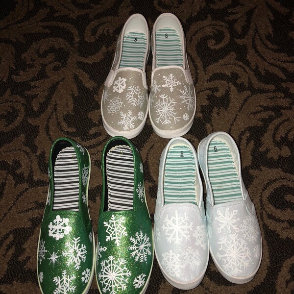 Snowflake Shoes - Etsy
