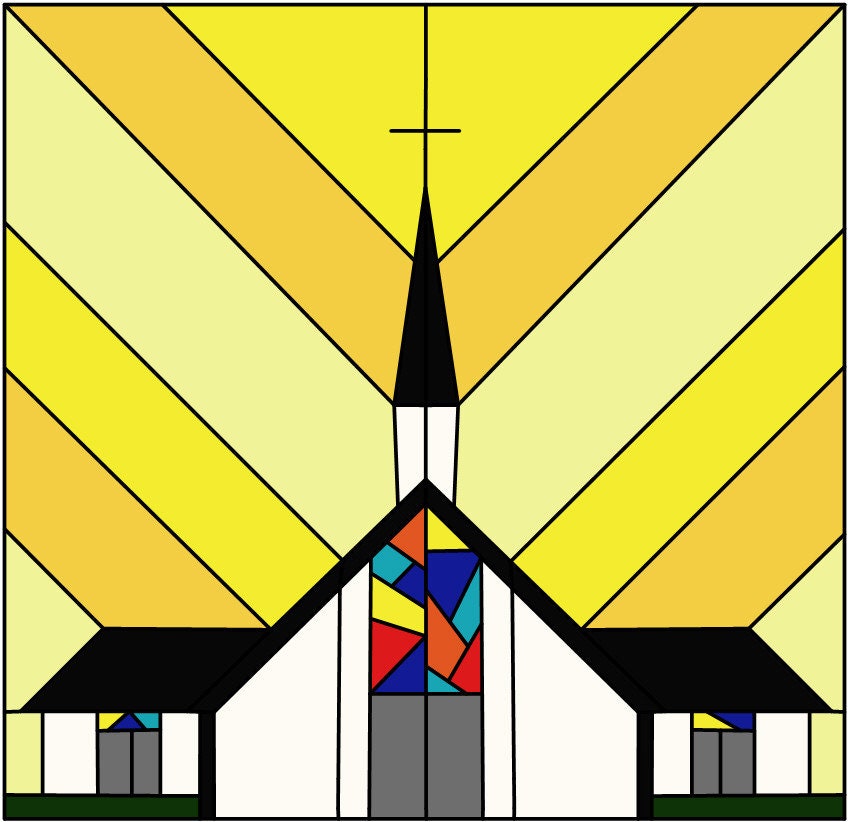 Stained Glass Church Pattern - Etsy
