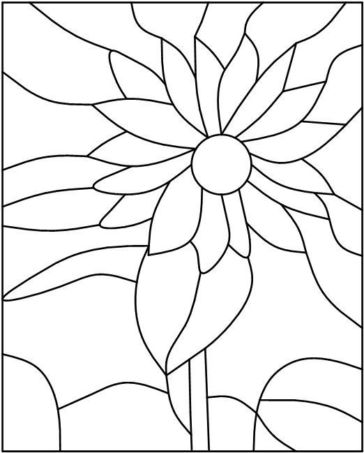 Sunflower Stained Glass Pattern Etsy