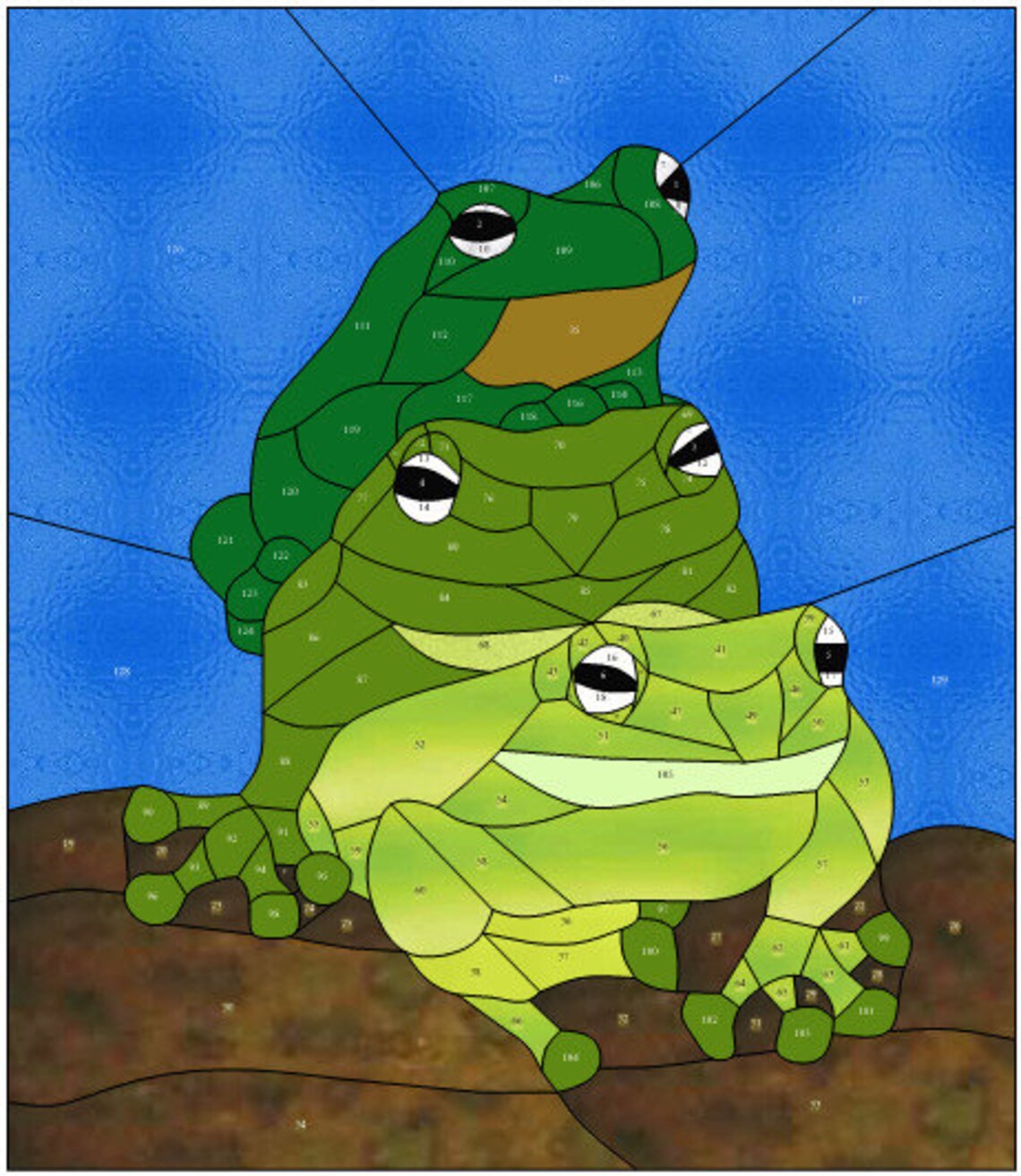 Frog Stack Stained Glass Pattern - Etsy