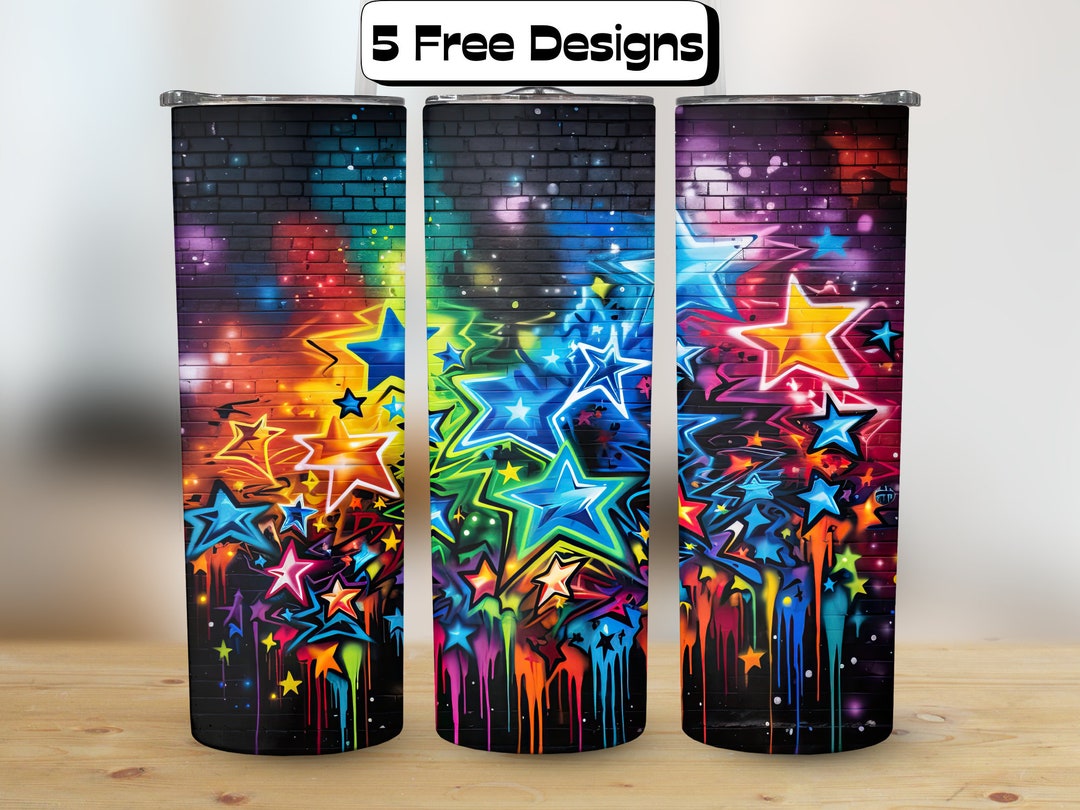 Graffiti Chic for Tumblers: High-quality Heart Design Wraps Street Art ...