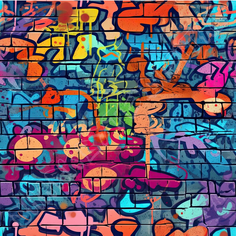 90+ Graffiti Art Digital Paper Bundle High-resolution Seamless Pattern ...