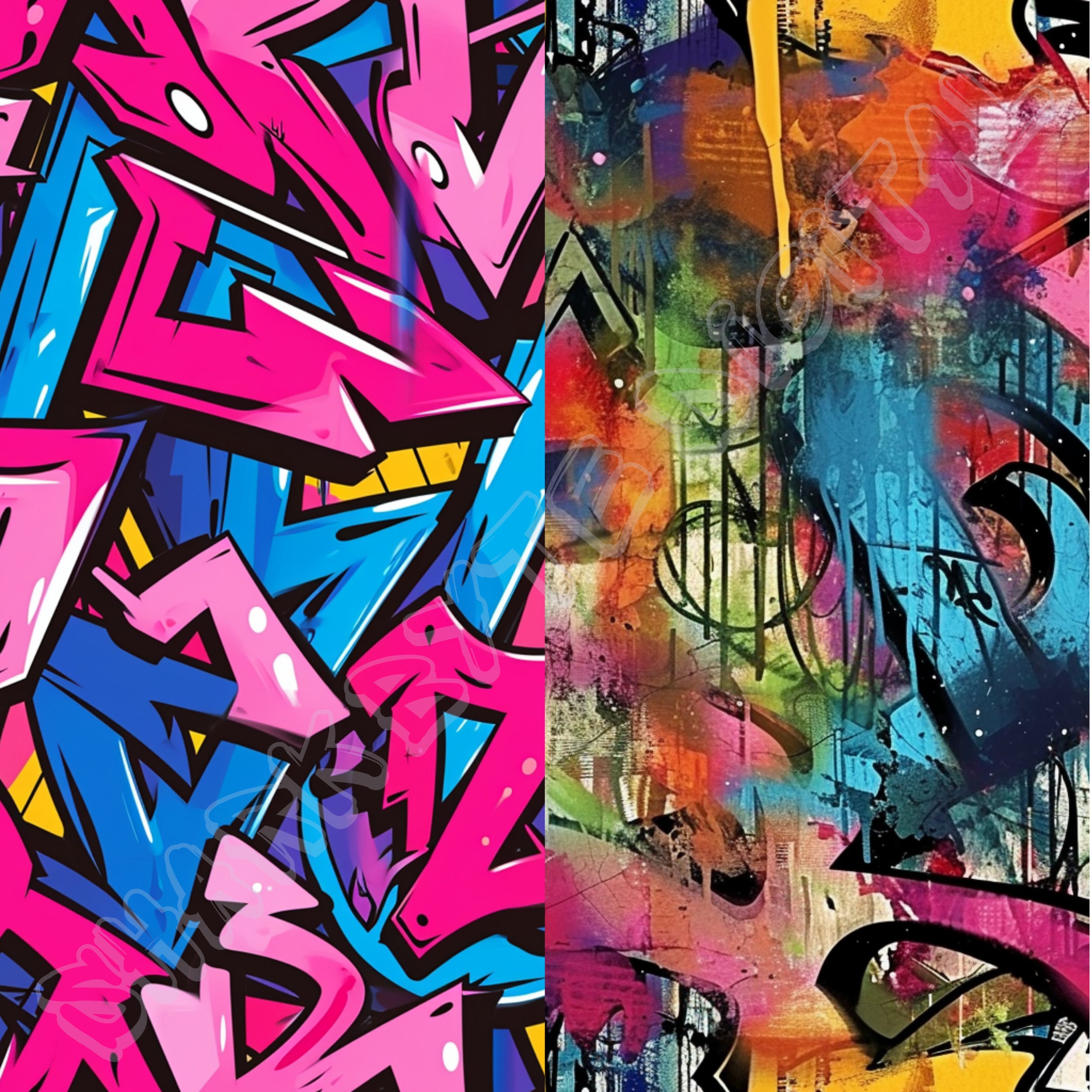 Graffiti Seamless Digital Paper | Perfect for Digital and Printable ...