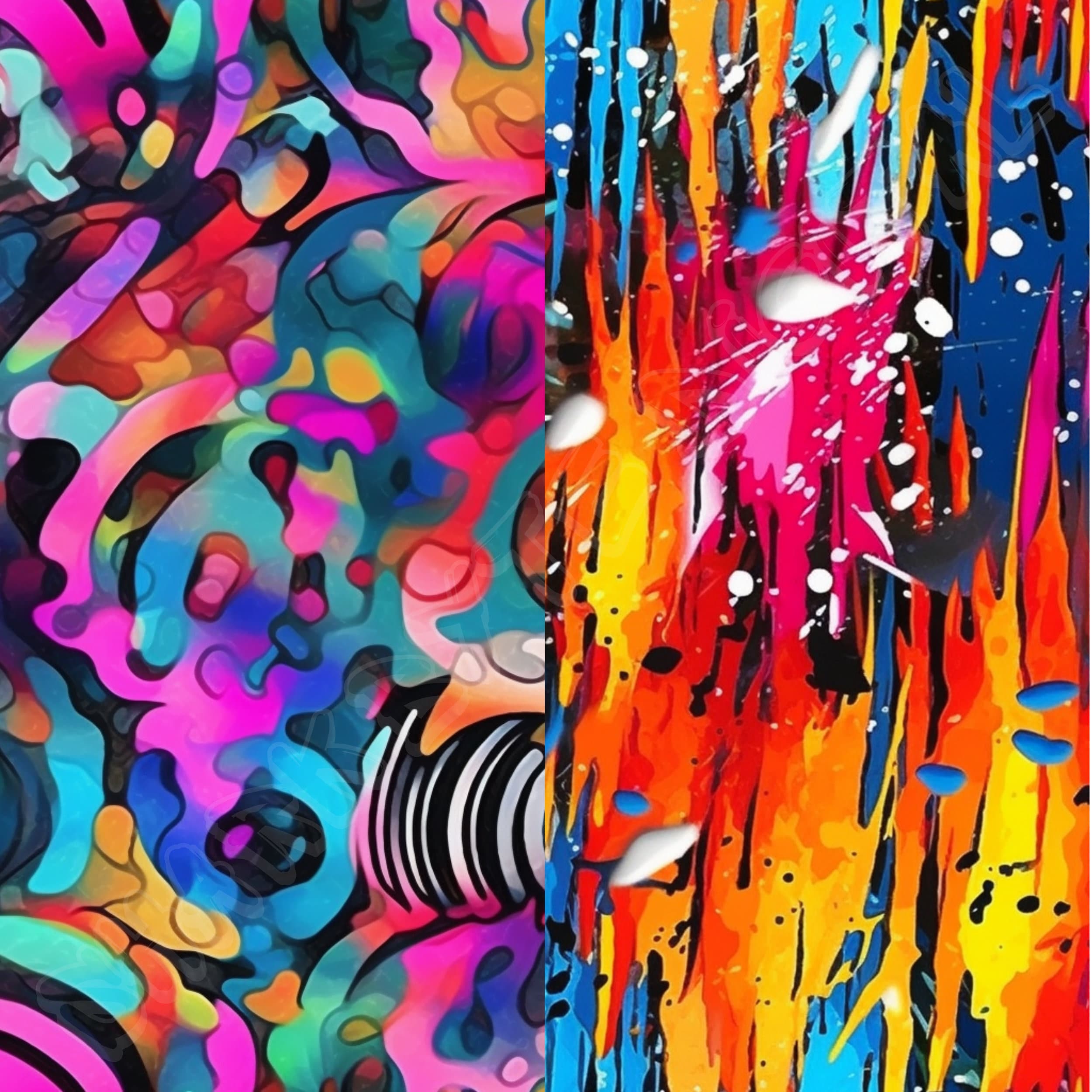 Graffiti Art Digital Paper Bundle High-resolution Seamless Pattern for ...