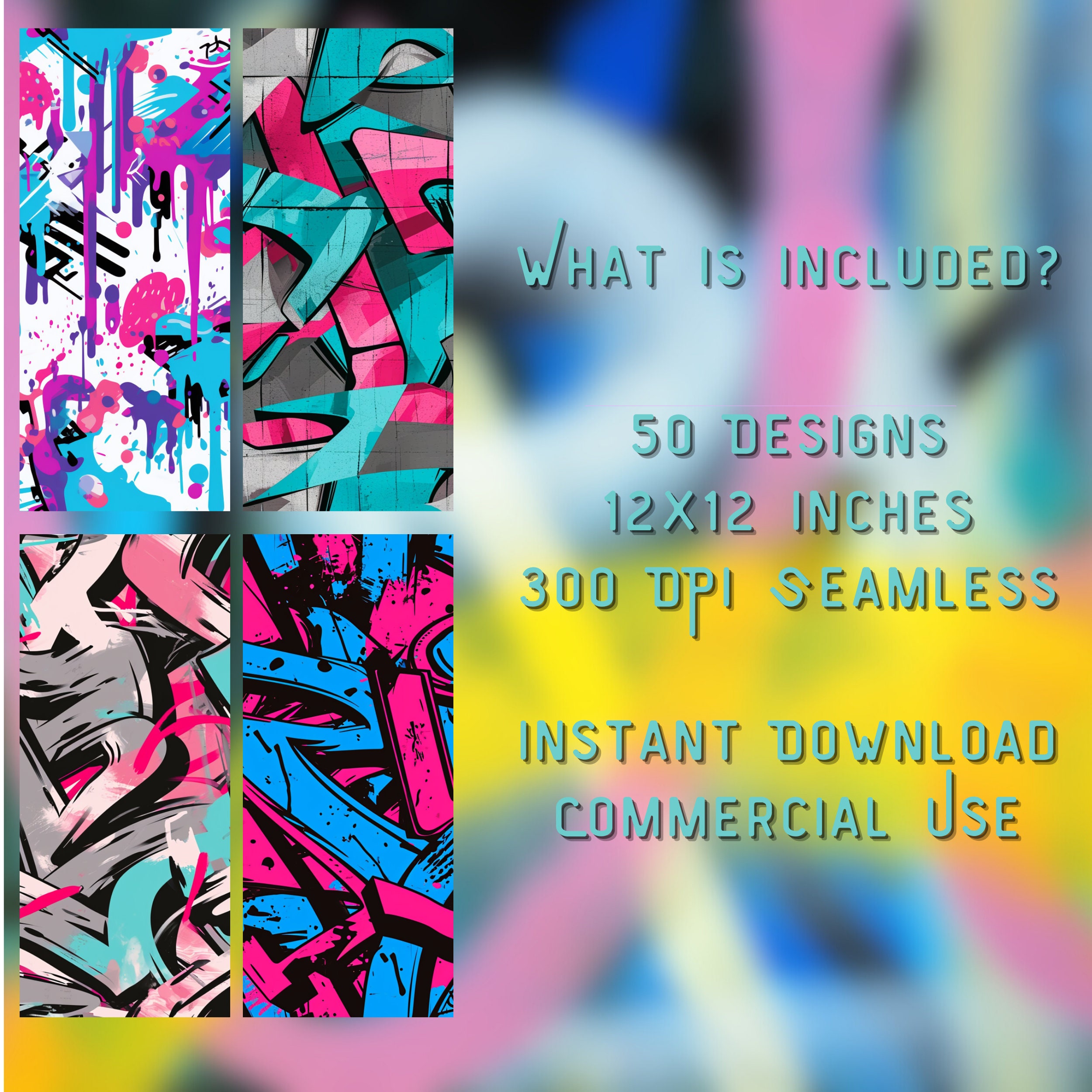 Graffiti Seamless Digital Paper | Perfect for Digital and Printable ...