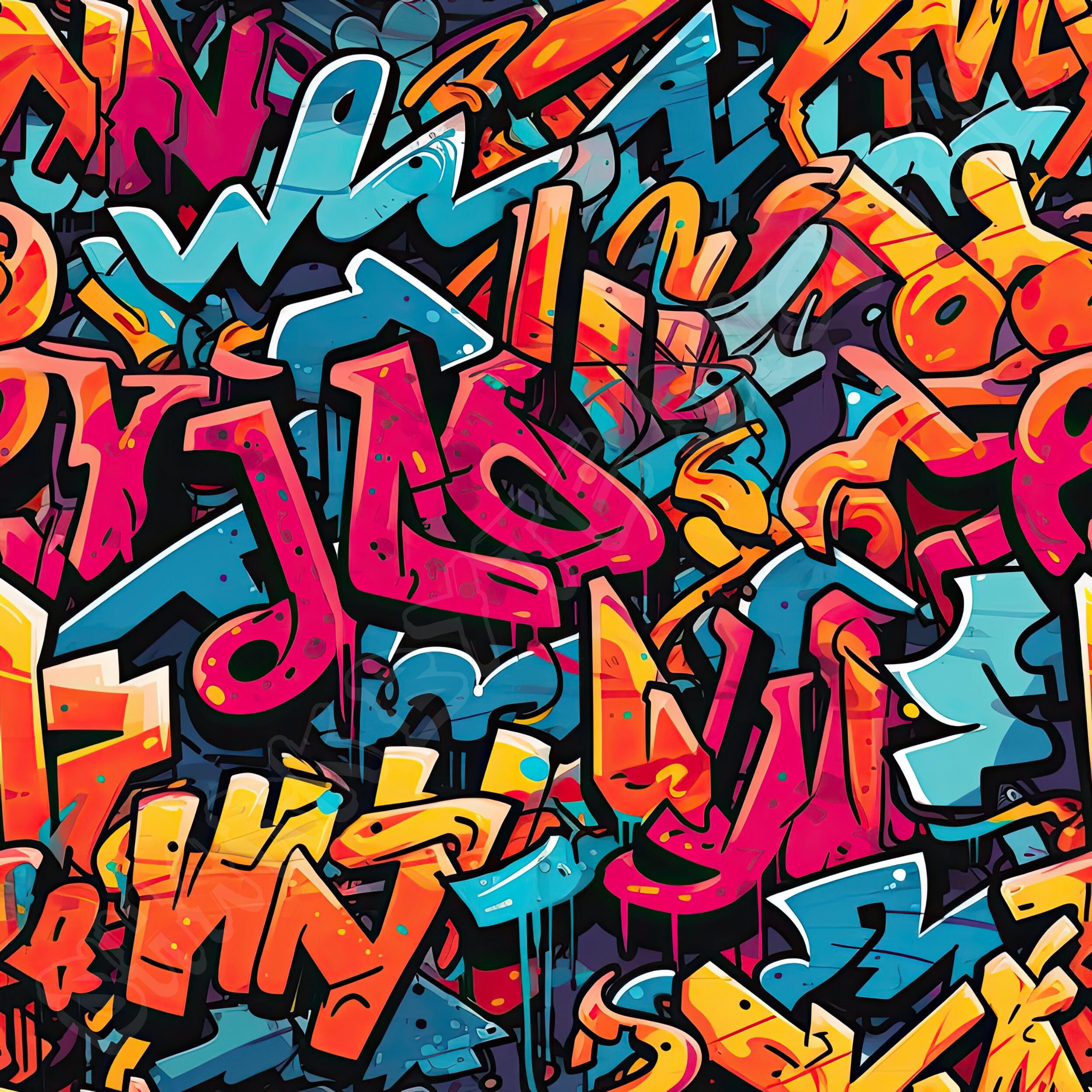 90+ Graffiti Art Digital Paper Bundle High-resolution Seamless Pattern ...