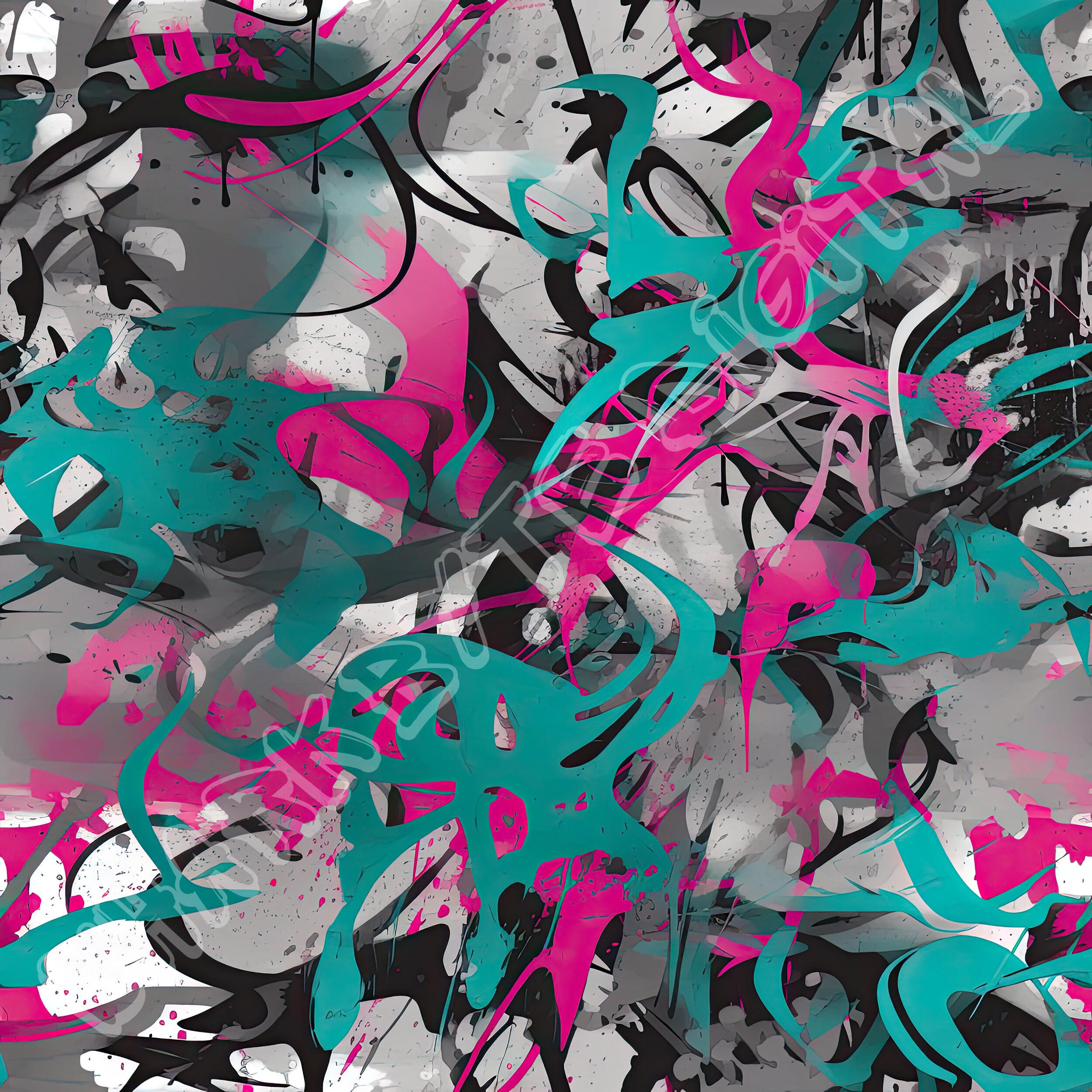 10 Graffiti Art Digital Paper Bundle High-resolution Seamless Pattern ...