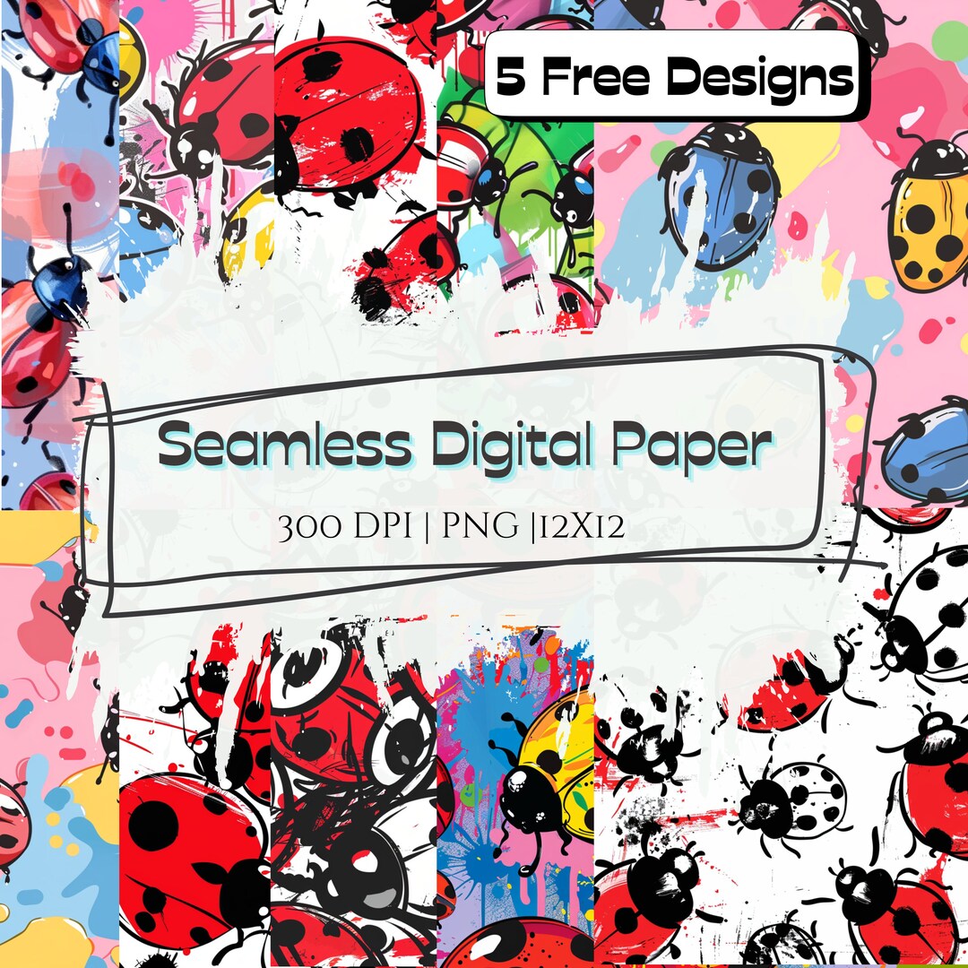Ladybugs Seamless Pattern | Scrapbook Journal | Digital Craft Paper ...