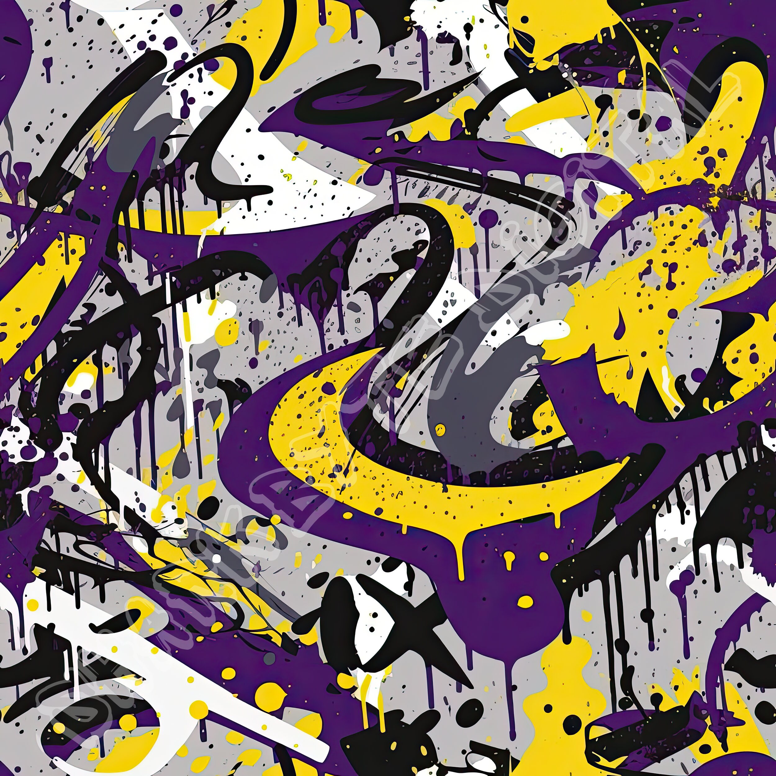 10 Graffiti Art Digital Paper Bundle High-resolution Seamless Pattern ...