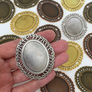 Large Blank Pendant Brooch Pin Settings 5pcs - Etsy