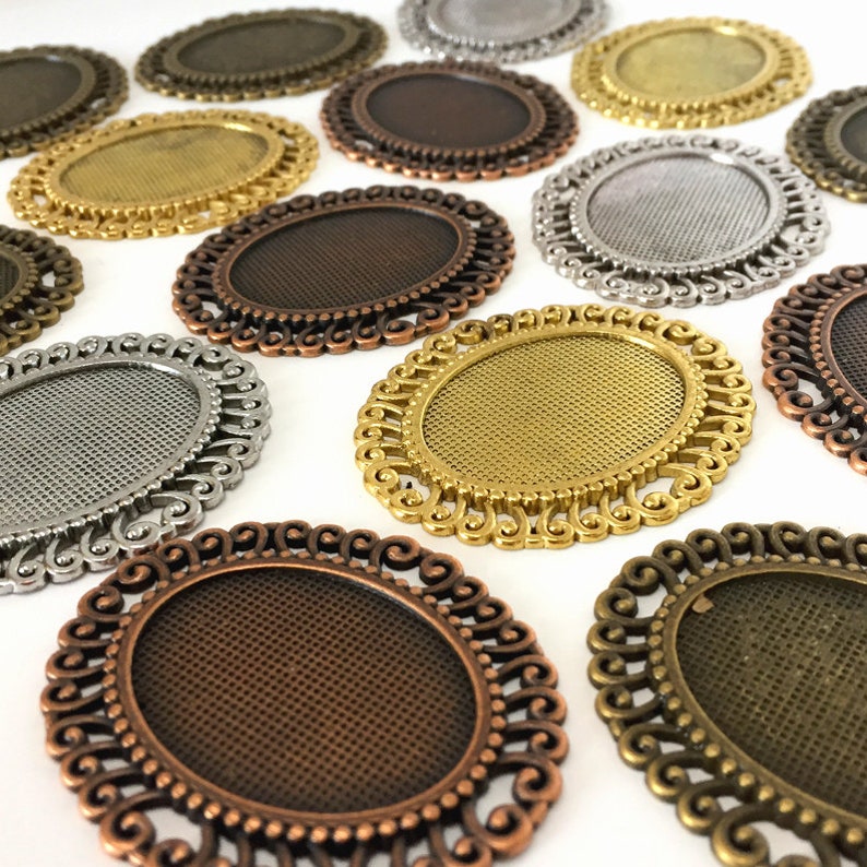 Large Blank Pendant Brooch Pin Settings 5pcs - Etsy