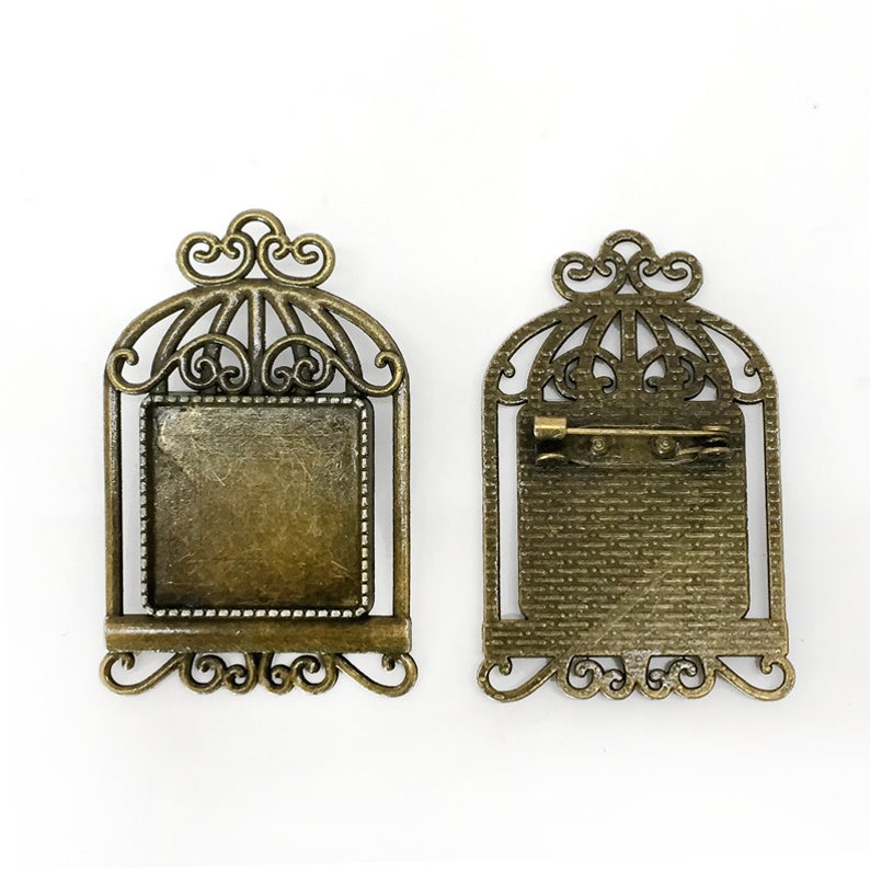 Antique Bronze Bird Cage Brooch Settings 5pcs - Etsy