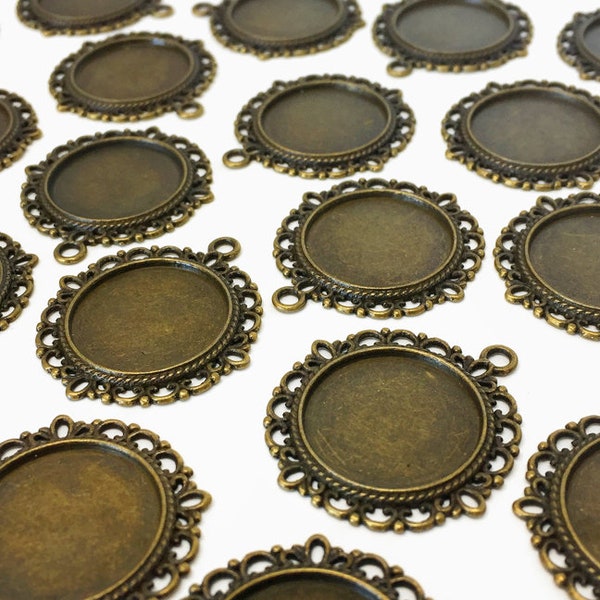 Large Blank Pendant Brooch Pin Settings 5pcs - Etsy