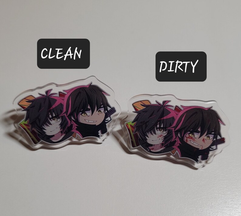 Slow Damage Character & Couple Acrylic Pins - Etsy