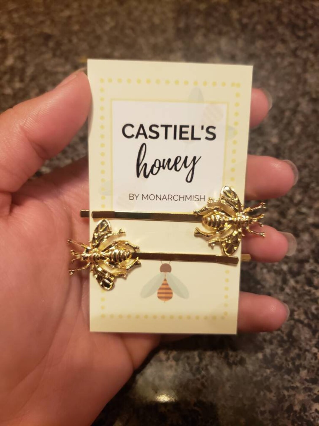 Castiel's Honey X Monarchmish Queen Bee Hair Pin Set 2 Pins - Etsy