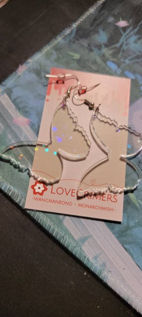 Ghost King Holo Wraith Butterfly Earrings | Etsy