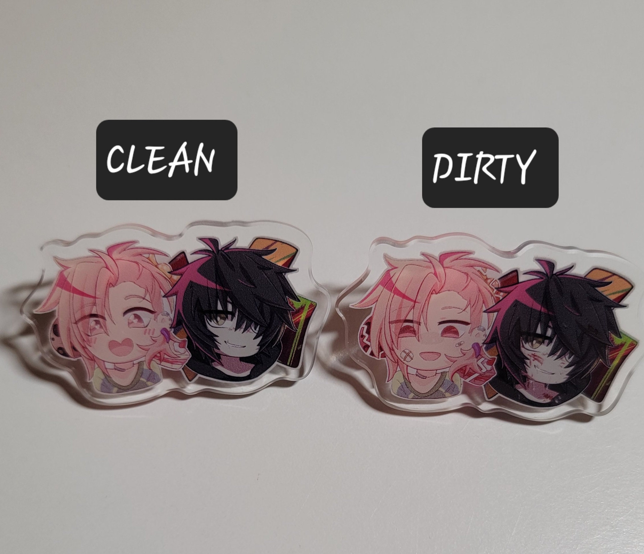 Slow Damage Character & Couple Acrylic Pins - Etsy