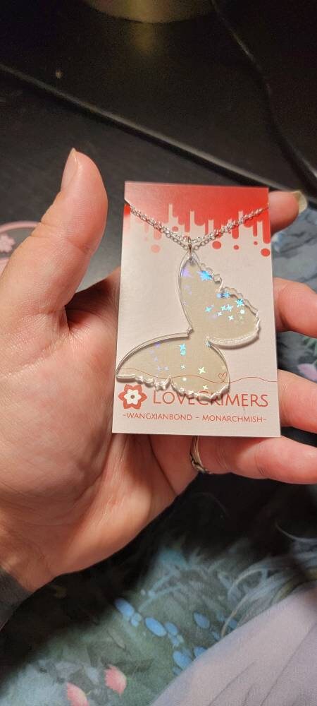 Ghost King Holo Wraith Butterfly Necklace 925 Silver Chain - Etsy