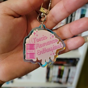 BL Reader Yaoi Smut Holo Iridescent Keychains Catboy, Toxic Romance - Etsy