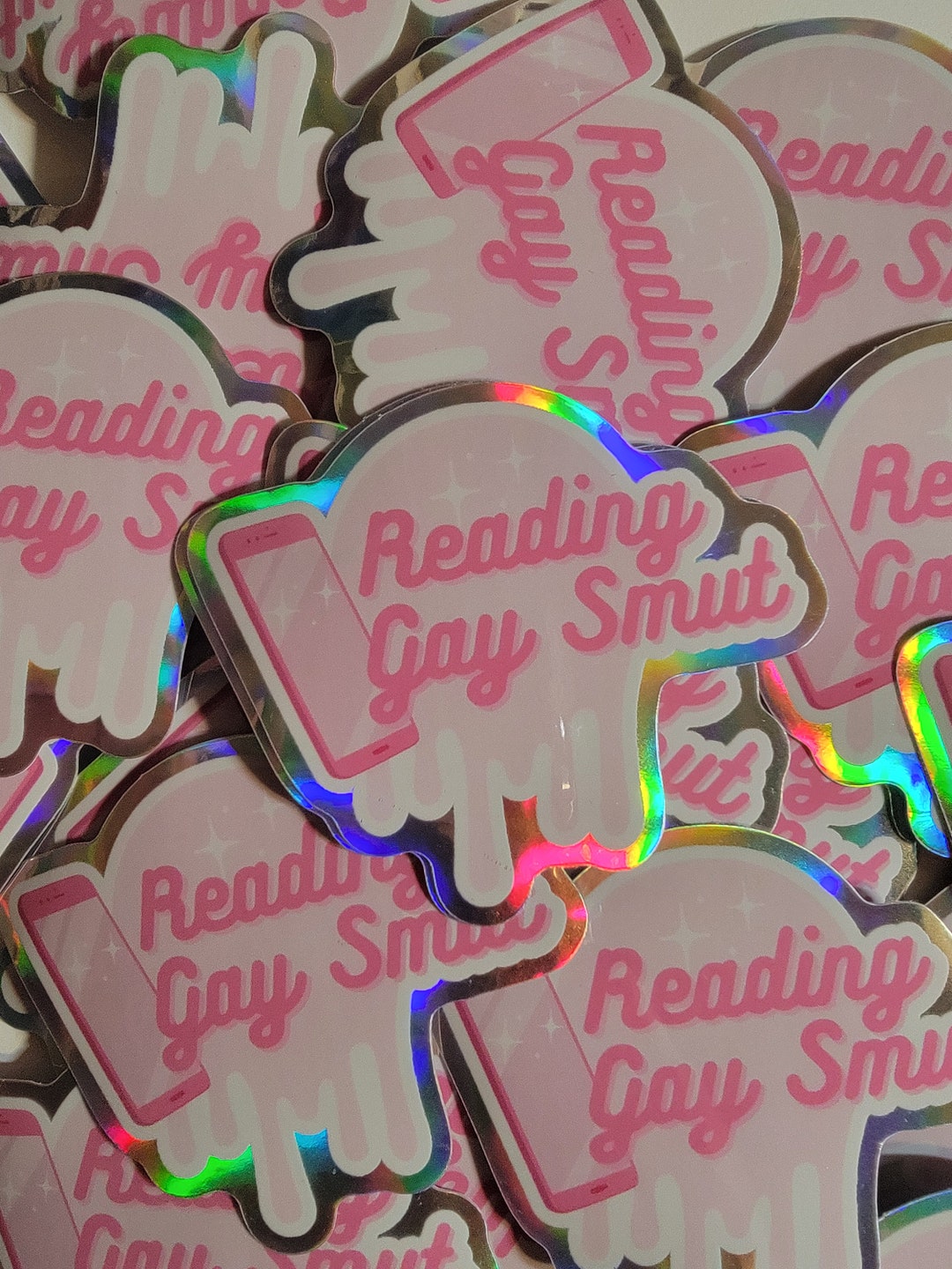 BL reading Gay Smut Boys' Love Yaoi Holo Sticker - Etsy