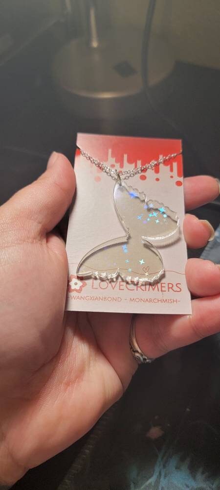 Ghost King Holo Wraith Butterfly Necklace 925 Silver Chain - Etsy