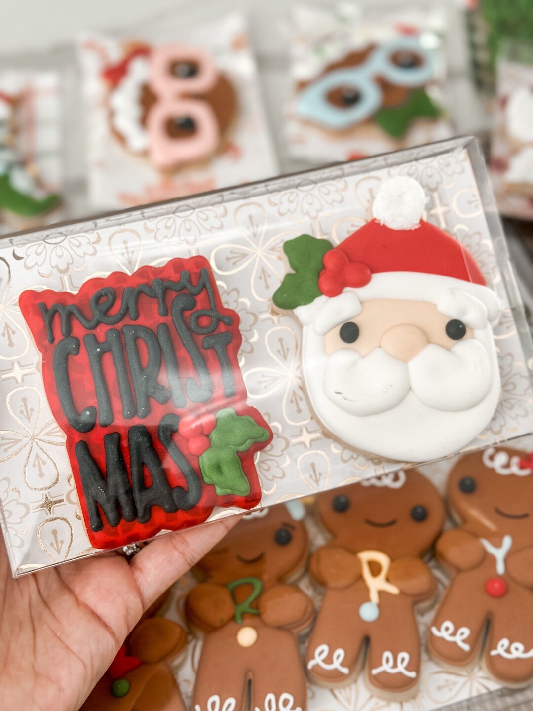 Santa 2 Piece Cookie Set Christmas Cookies - Etsy