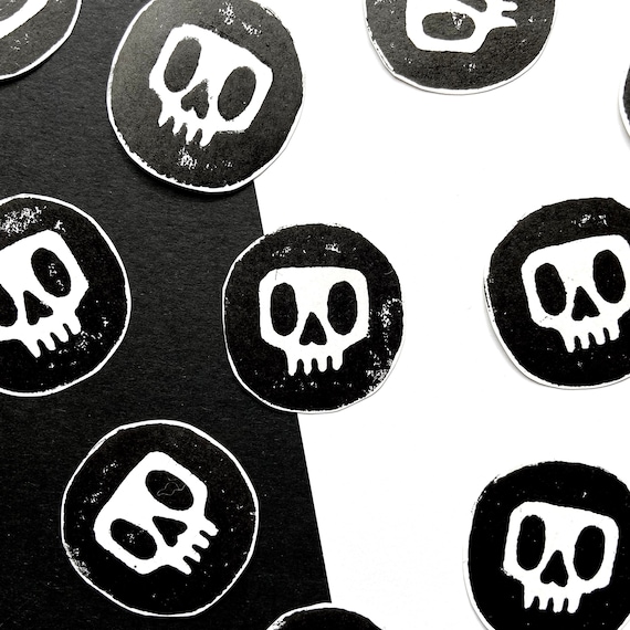 Circle Skull Sticker - Etsy