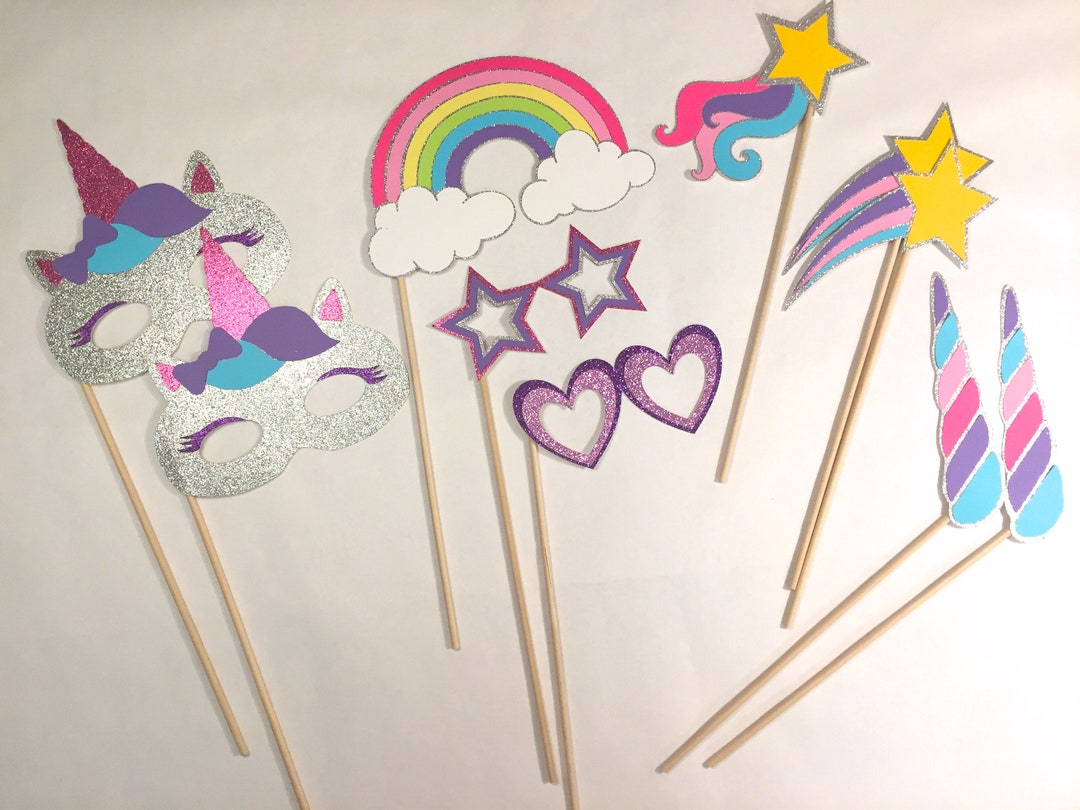 Unicorn Photo Booth Props Unicorn Party Decorations Set of - Etsy
