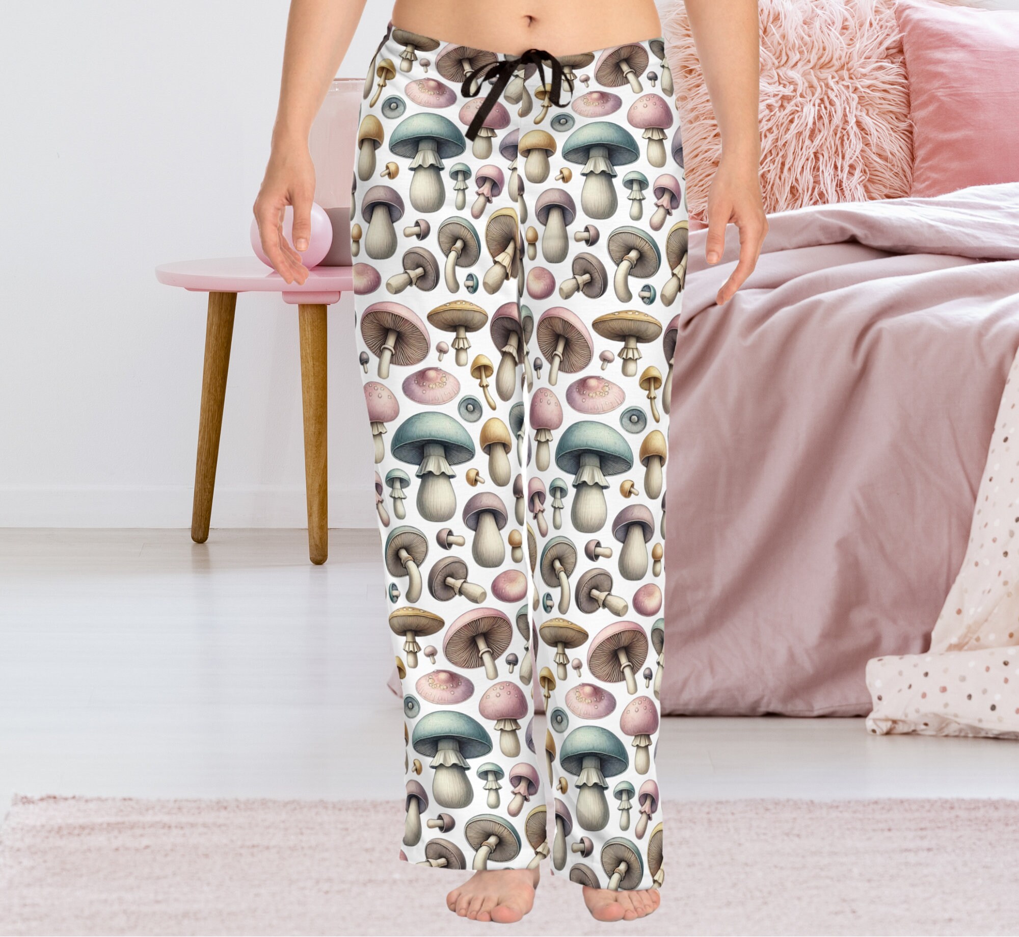 Mushrooms Pajama Pants Women's Birthday Gift for Her, Mushroom Clothing ...